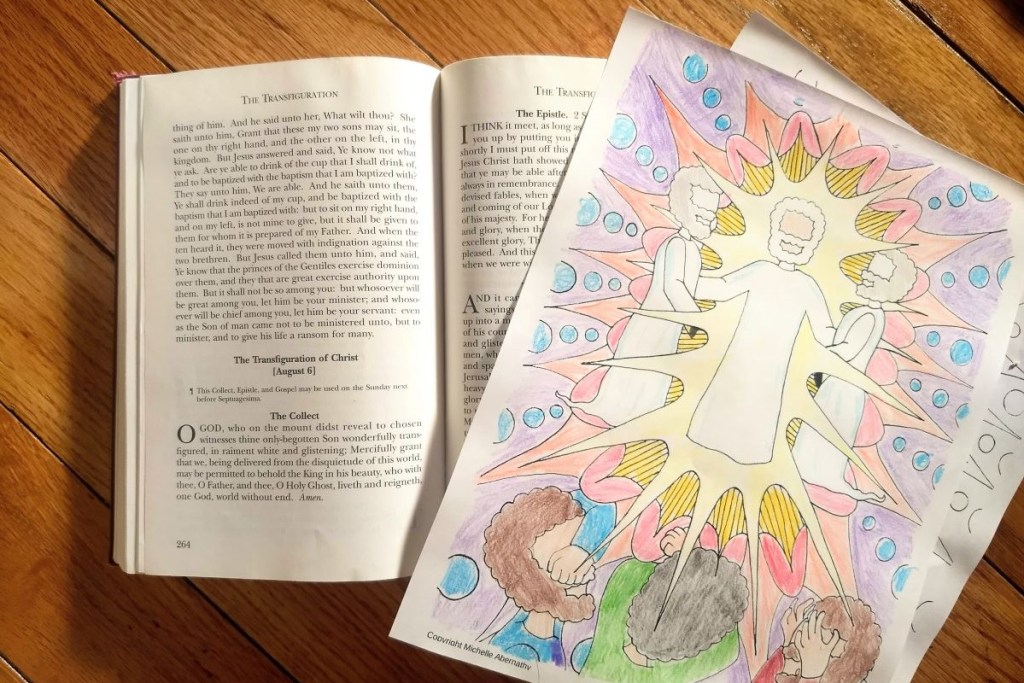 Coloring Page for the Transfiguration | The Homely Hours